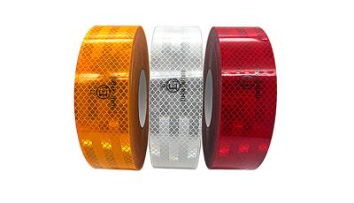China ECE 104R Micro Prismatic Reflective Truck Tape 5cm x 45.72m White Yellow Red Hi Vis Safety Marking for sale