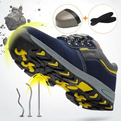 China Men's Steel Toe Safety Shoes Anti Smashing Anti Puncture Anti Slip Leather Work Boots Size 5-11 for sale