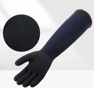 China Custom Industrial Acid Alkali Resistant Non-Slip Gloves 35cm Lengthened Thick Wear-Resistant CE EN388 for sale