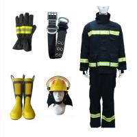 China CE Certified Firefighter Coat Navy Blue 100% Cotton Flame Resistant Protective Clothing for sale