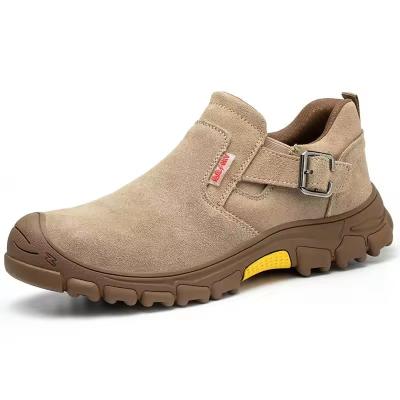 China OEM Steel Toe Safety Shoes No Lace Leather Welder Work Boots Men Industrial Anti Slip Size 36 45 for sale