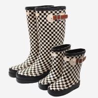 China Custom Print Family Collection Gumboots Kids Mother 100% Waterproof Rubber Rain Boots EU Size 20-42 for sale