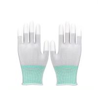 China 13G Gauge Nylon Knitted Glove PU Smooth Coating on Palm Worker Safety Gloves Size 7-11 for sale