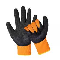 China Latex Coated Crinkle Safety Gloves 23-25cm Anti-Slip Durable Work Gloves for Construction Gardening for sale