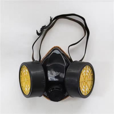 China Dual Cartridge Respirator Mask for Chemical Gas & Dust Protection - Replaceable Filters, Multiple Colors for sale