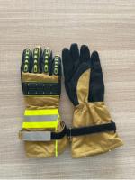 China Emergency Rescue Fire Fighting Fireman 3D Fire Fighter Glove With Reflective Strap for sale