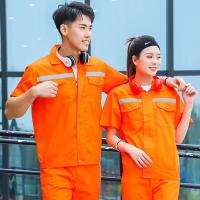 China Custom Size Windproof Bib Overall Workwear 65% Polyester 35% Cotton Anti-Shrink Orange for sale