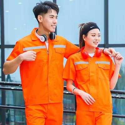 China Custom Size Windproof Bib Overall Workwear 65% Polyester 35% Cotton Anti-Shrink Orange for sale