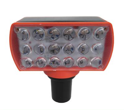 China Solar Traffic Warning Light 18 LED Red Blue IP65 Waterproof 1000m Visual Distance for sale