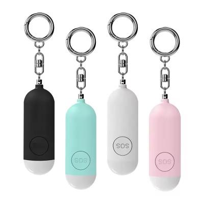 China 130-140dB Rechargeable Personal Safety Alarm Keychain with LED Flashlight for Women Self Defense for sale