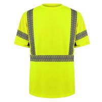 China Hi Vis Safety T Shirt Summer Breathable Quick Dry Fluorescent Construction Shirt 5cm Reflective Tape S-5XL for sale