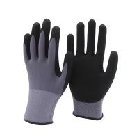 China 15G Nylon Spandex Sandy Nitrile Coated Work Gloves Size 7-11 EN388 4131 for sale