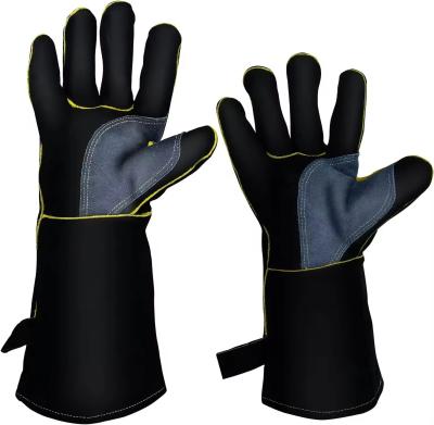 China Cowhide Split Leather Welding Gloves 14 16 Inch Heat Resistant OEM Custom Logo for sale