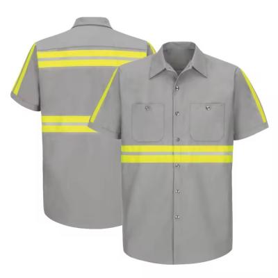 China Summer Enhanced Visibility Industrial Workwear Shirt 80% Polyester 20% Cotton Sizes XS-5XL for sale