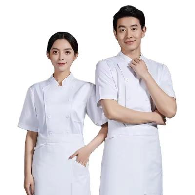 China Custom Chef Uniform Jacket Polyester Cotton Unisex Kitchen Cooking Workwear for Hotel Restaurant for sale