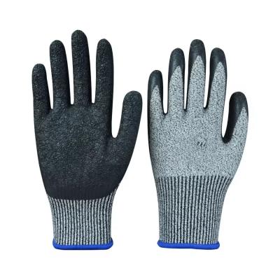 China Polyester Cut Resistant Safety Gloves 13 Gauge CE Certified Anti Slip Coated Work Gloves for sale
