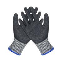 China Latex Coated Anti Cut Gloves Knitted Liner 7 Gauge Safety Work Gloves for Glass Industry for sale