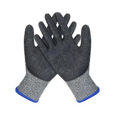China Latex Coated Anti Cut Gloves Knitted Liner 7 Gauge Safety Work Gloves for Glass Industry for sale