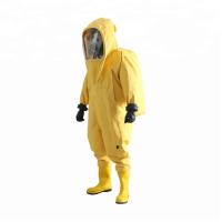 China Safety Hazmat Chemical Resistant Encapsulated Suit 0.65mm PVC PET Omniseal for sale