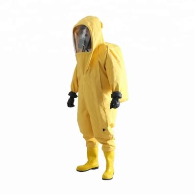 China Safety Hazmat Chemical Resistant Encapsulated Suit 0.65mm PVC PET Omniseal for sale
