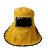 China Solar Powered Leather Welding Mask Head Wearing Foldable Full Face Mask 420g for sale