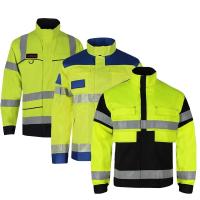 China High Visibility Safety Work Jacket Cotton Polyester 250gsm EN ISO 20471 Class 2 for sale