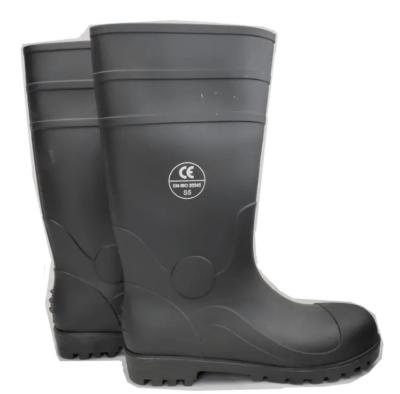 China CE S5 PVC Safety Steel Toe Rain Boots 1.0-1.65kg Unisex Black for Outdoor Work for sale