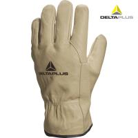 China Deltaplus Cowhide Leather Safety Working Gloves Size 9 for Men Women Driving Handling for sale