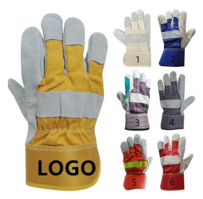 China Cow Grain Leather Welding Work Gloves 10.5 Inch Safety Cuff Patched Palm for sale
