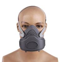 China TPE Rubber Dust Face Shield Industrial Half Mask Respirator Grey Breathable Protection for sale