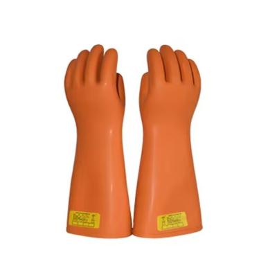 China 10KV Latex Insulating Gloves High Voltage Electrical Safety Protection 42cm Length 1.27mm Thickness for sale