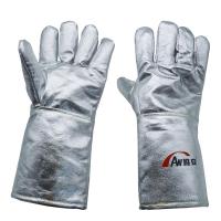 China 45cm Aluminized Heat Resistant Gloves 1000°C Radiant Protection for Welding Metal Smelt for sale