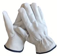 China Soft Goatskin Grain Leather Driving PPE Safety Gloves for Construction Industrial Size 9 10 11 for sale