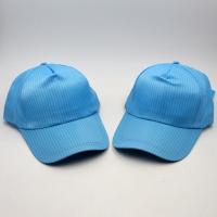 China Antistatic Cleanroom Polyester Workshop Cap ESD Work Snapback Cap Adjustable Buckle 5MM Stripe for sale