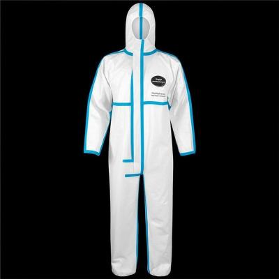 China PPE Safety Wear Chemical Protective Suit Class 1 2 3 OSHA ANSI AS NZS 30g 60g for sale