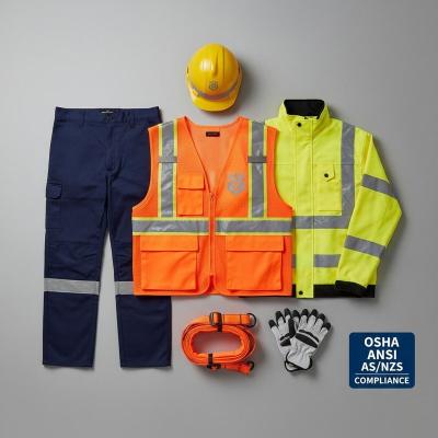 China 3M Scotchlite Reflective PPE Safety Wear Disposable Protective Suit 30g-60g Class 1-3 OSHA ANSI AS NZS for sale