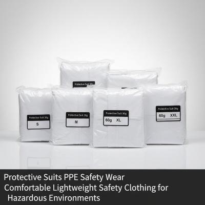 China PPE Safety Wear Protective Suits 30g 60g Unisex S to XXL Chemical Protective Clothing for sale