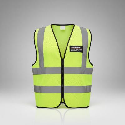 China Omniseal Type High Visibility Safety Vest 30g-60g ANSI OSHA AS NZS Certified Reflective Vest for sale