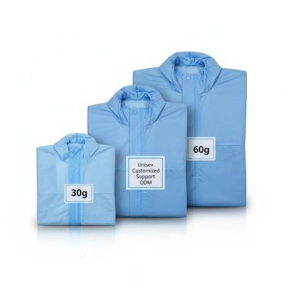 China Disposable PPE Gown 30g60g Unisex Safety Wear Class 1 2 3 Omniseal Type Full Coverage for sale