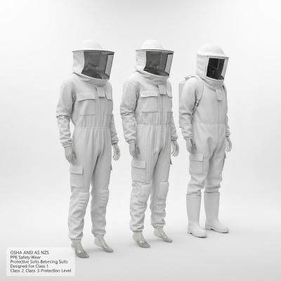China OSHA ANSI AS NZS Class 1 2 3 Protective Suits Beekeeping Safety Wear with Omniseal Seal for sale