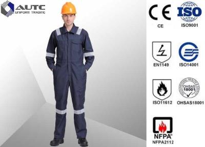 China 3XL Royal Blue 100% FR Cotton Flame Retardant Coverall 350gsm Workwear for sale