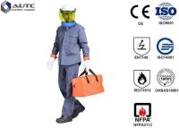 China 8 cal Arc Flash PPE Safety Suit ASTM F2621 Category 1 Flame Resistant Uniform S-3XL for sale