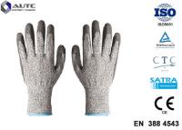 China 3 Gauge HPPE Liner PU Coated Elastic Seamless Knit Industrial Safety Hand Gloves Cut Level 5 for sale
