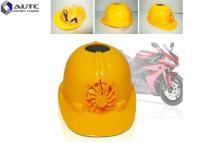China ABS Safety Helmet with Solar Fan Rechargeable LED Light 51-61cm CE ANSI for sale