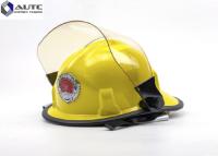 China Fire Construction Safety Helmet Yellow Polyamine Flame Retardant Face Shield 1360g GA44-2015 for sale