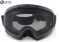 China Military Tactical Safety Goggles with Steel Mesh Polycarbonate Lens 25mm Nylon Strap for sale