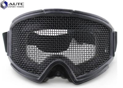 China Military Tactical Safety Goggles with Steel Mesh Polycarbonate Lens 25mm Nylon Strap for sale