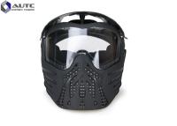 China TPE PC Tactical Military Full Face Mask Anti Fog 3.58mm Lens Black Shooting Protective Goggle for sale