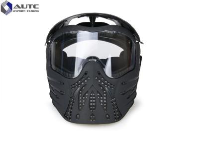China TPE PC Tactical Military Full Face Mask Anti Fog 3.58mm Lens Black Shooting Protective Goggle for sale