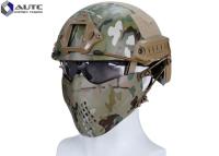 China Military Tactical Combat Mask & Helmet Set - PTU Mesh Face Protection 185x110mm with ABS Helmet for sale